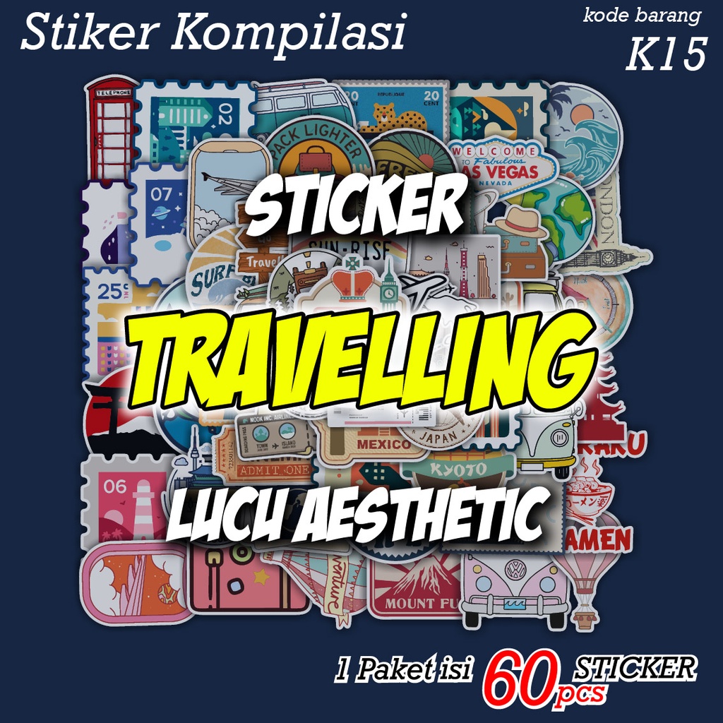 Jual 60 PCS STICKER TEMA TRAVELLING TRAVEL PERJALANAN LUCU AESTHETIC ...