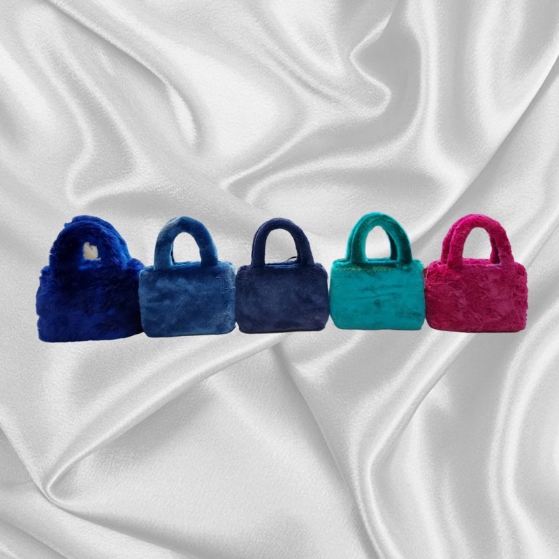 Jual MULBERRY PINK FANTA FUSCHIA FLUFFY BAG TAS BULU TAS KOREA 25x15cm ...