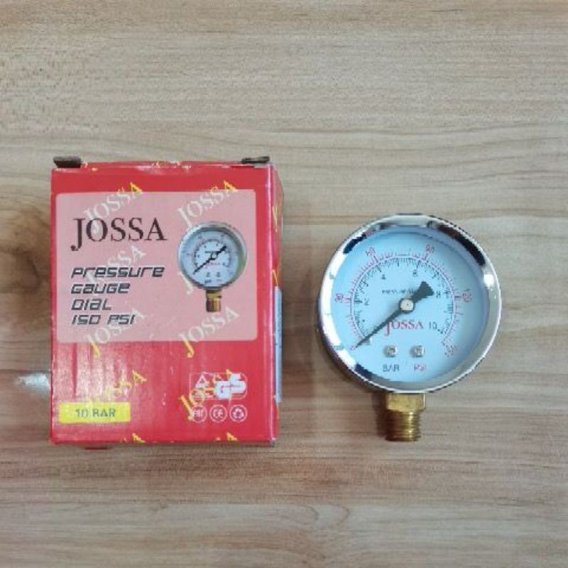 Jual JOSSA Pressure guage 10 bar / JOSSA Manometer 10 bar | Shopee ...