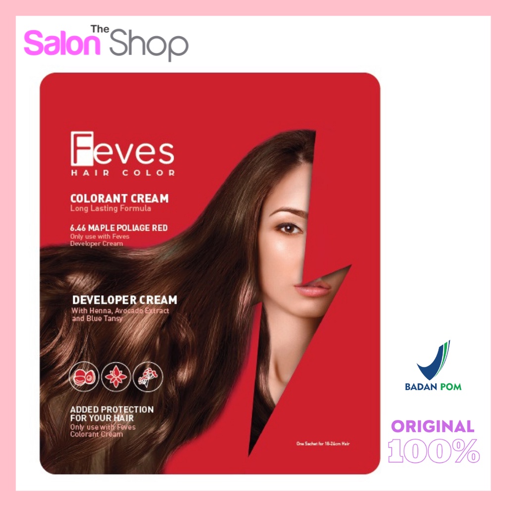 Jual Feves Hair Colorant Cream Sachet 2x30ml / Pewarna Rambut | Shopee ...