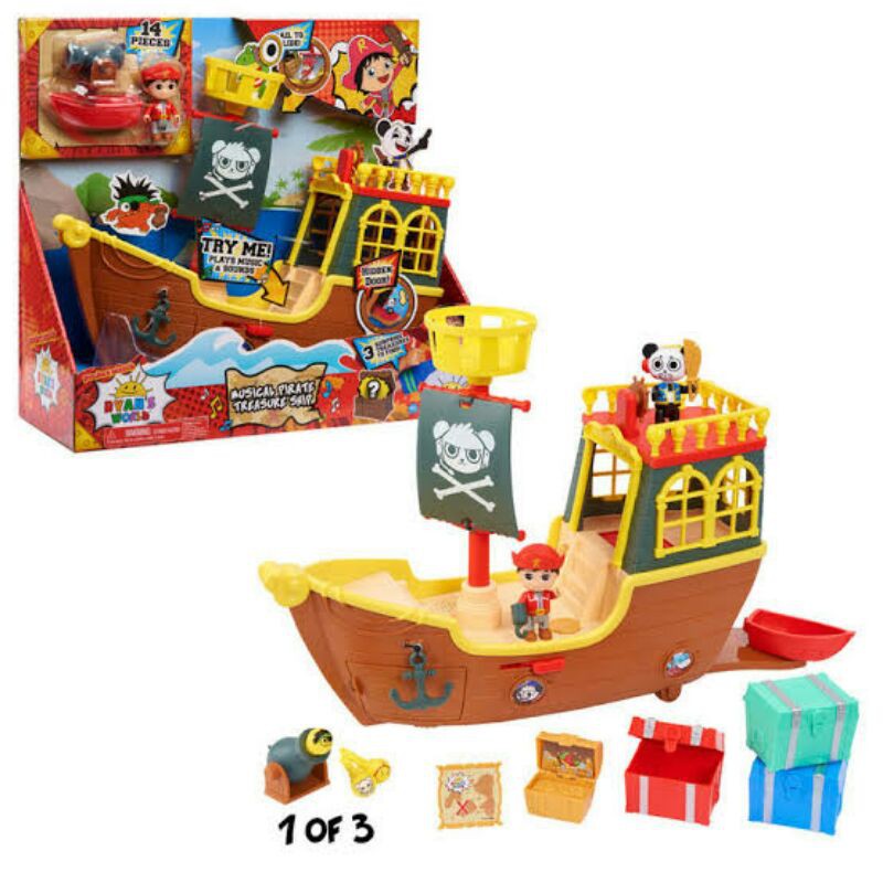 Jual Ryan's World Toys Musical Pirate Treasure Ship/ Ryan Toy / Mainan ...