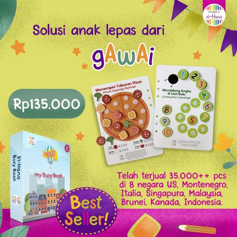 Jual My Busy Book El-Hana Edisi Baru dengan 13 Permainan Mainan Edukasi ...