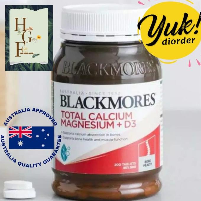 Jual Blackmores Total Calcium Magnesium + D3 200 Tablets Lc | Shopee ...
