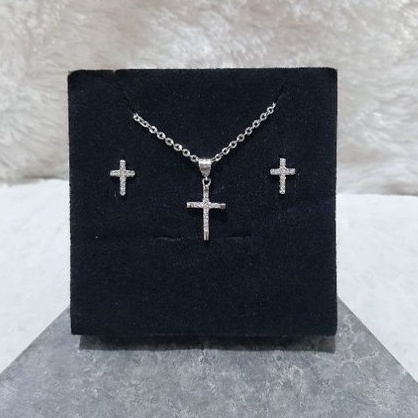 Jual Perhiasan 1 Set Salip Perak Asli 925 / Lapis Mas Putih 《Kalung ...