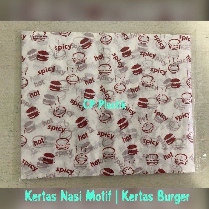 Jual Kertas Nasi Motif | Kertas Burger | Wrapper Motif (+/- 100)m lbr ...