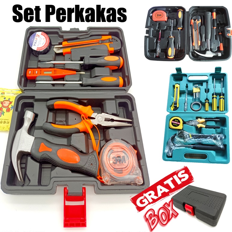 Jual SALE - Set Perkakas Palu Obeng Cutter Meteran tester listrik 8 in ...