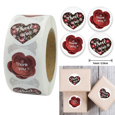 Jual S54Adns 100Pcs Korea Mix Rose Thank You Sticker Label Kue Kemasan ...