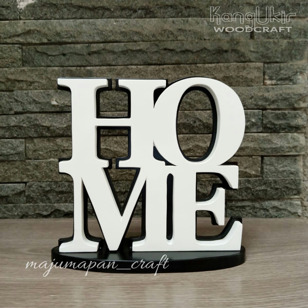 Jual HOME dua layer pajangan tulisan unik untuk dekorasi rumah/meja ...