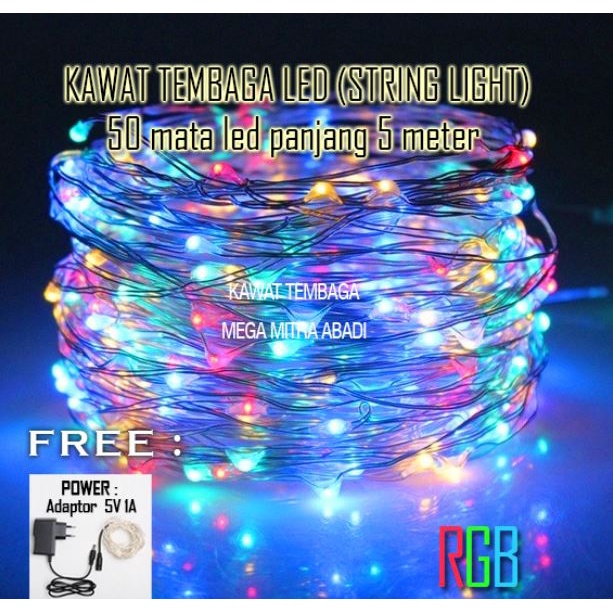 Jual Lampu Natal LED Kawat Tembaga (String Light LED) 5 meter | Shopee ...