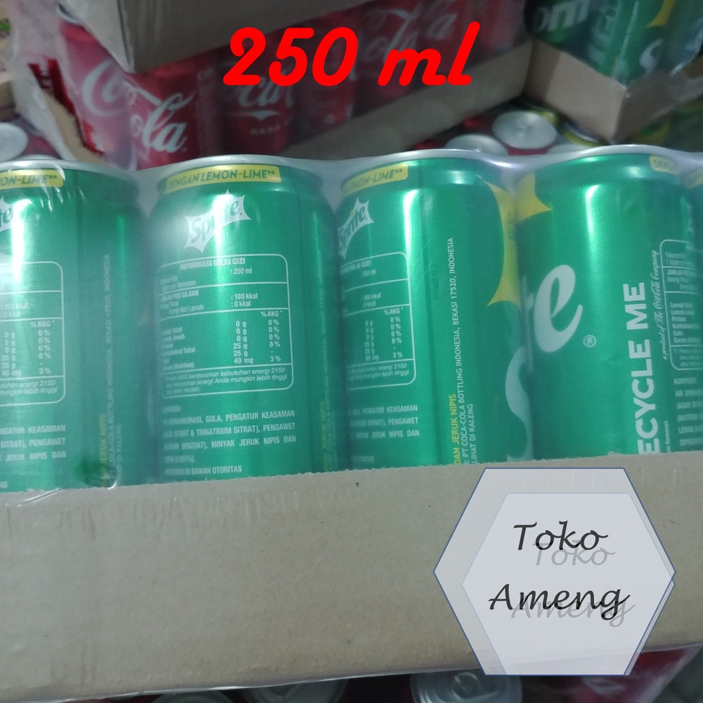 Jual Cocacola, Fanta, Sprite, AW, Cola Zero Kaleng 250 ml - 1 DUS (24 ...