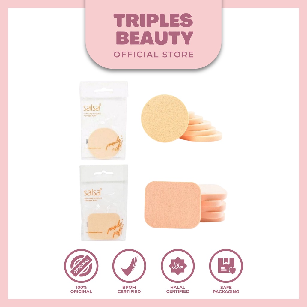 Jual SALSA - Sponge Bedak Bulat & Persegi | Puff Spons | Spons Bedak ...