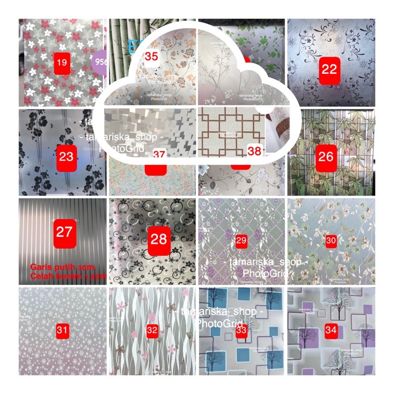 Jual stiker kaca rumah sticker motif buram sandblasting L.90cm | Shopee ...