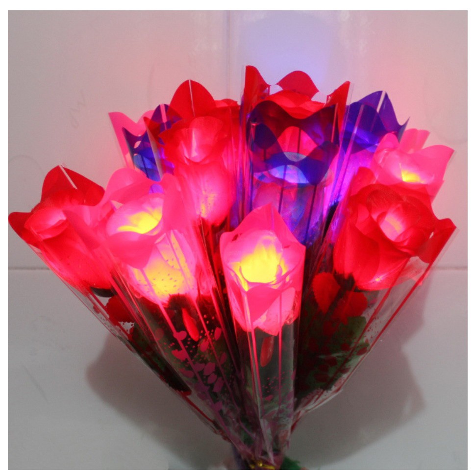 Jual [LOGU] Bunga mawar LED, Bunga artificial lampu, Rose bunga LED ...