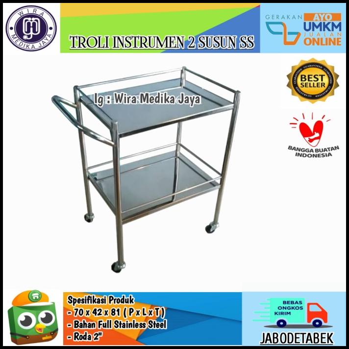 Jual Troli Troly Instrument 2 Susun Stainless Steel | Shopee Indonesia Jual Troli Troly Instrument 2 Susun Stainless Steel | Shopee Indonesia