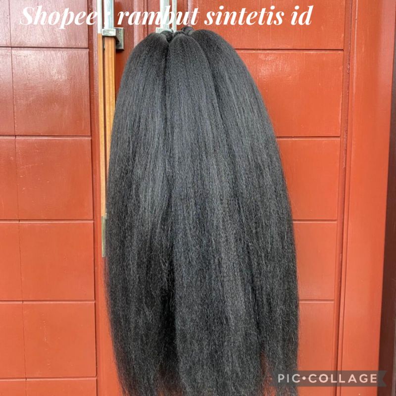 Jual Rambut cemara sintetis tanpa tulang hitam polos panjang 70cm ...
