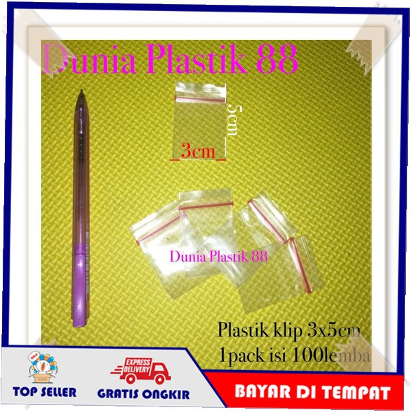 Jual 100pc PLASTIK KLIP clip segel emas obat serbaguna KECIL MINI 3x5CM ...