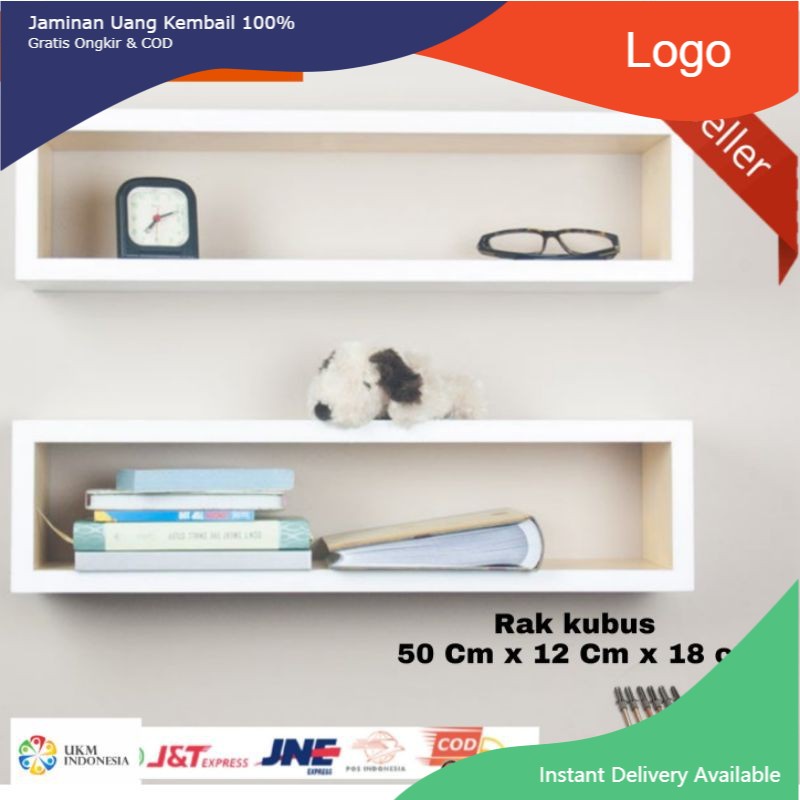 Jual Rak buku kubus panjang 50 cm lebar 12 cm | Shopee Indonesia