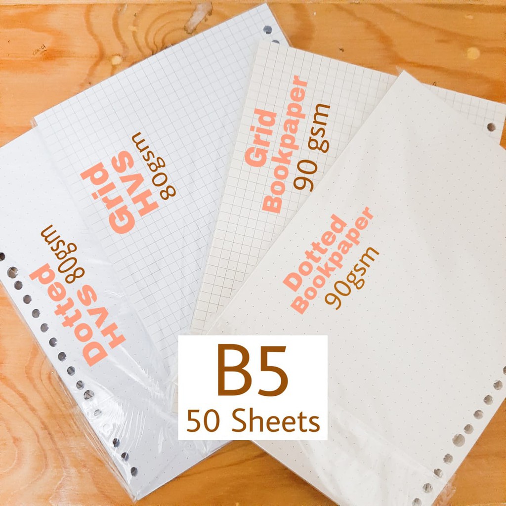 Jual LOOSE LEAF ISI BINDER B5 GRID/DOTTED BOOKPAPER/HVS | Shopee Indonesia
