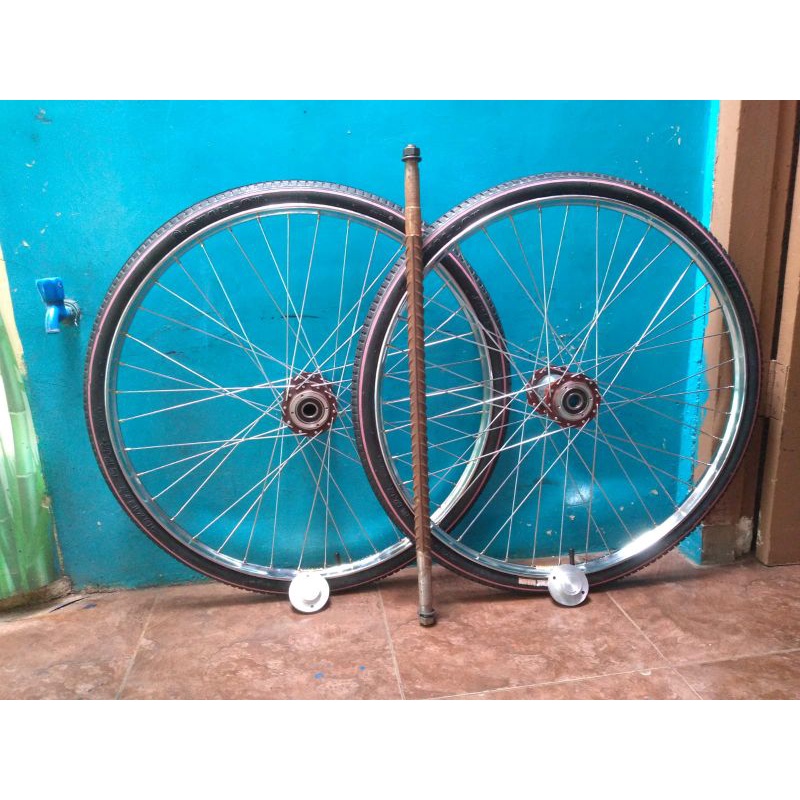 Jual Pelek Becak ARAYA Super Ring 28 satu set as roda komplit tinggal ...