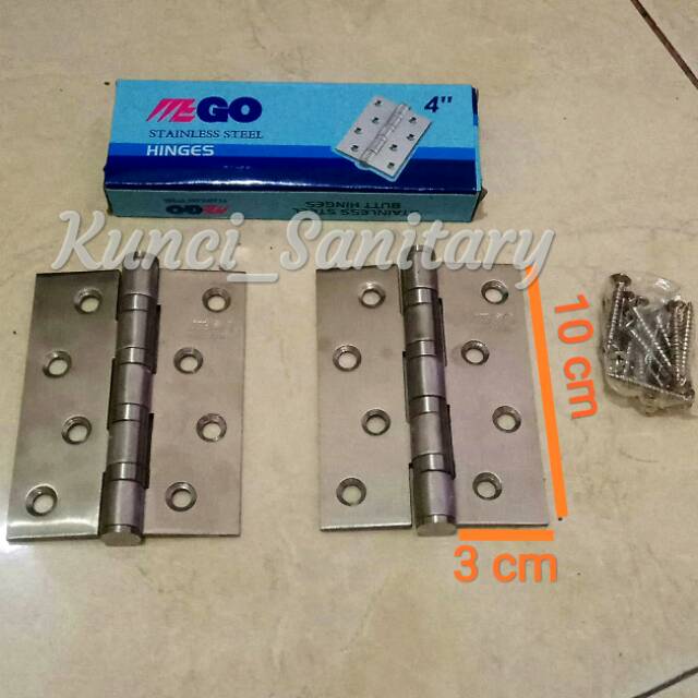 Jual Engsel Pintu 4 inch Tebal 3 mm Merk Ego / Engsel Kupu-Kupu ...