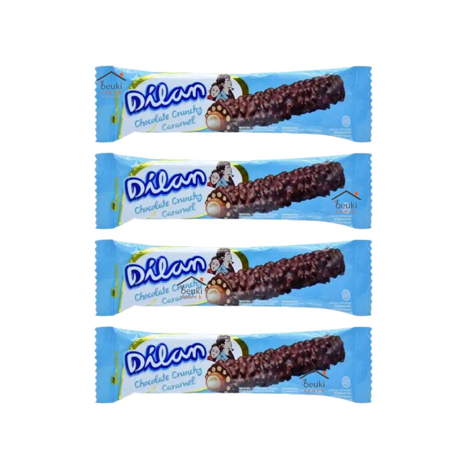 Jual 4PCS Dilan Wafer Roll Garuda Food Wafer Chocolate Crunchy Caramel ...