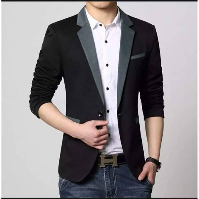 Jual Blazer Kombinasi pria | blazer keren. Ukuran S, M, L, XL | Shopee ...