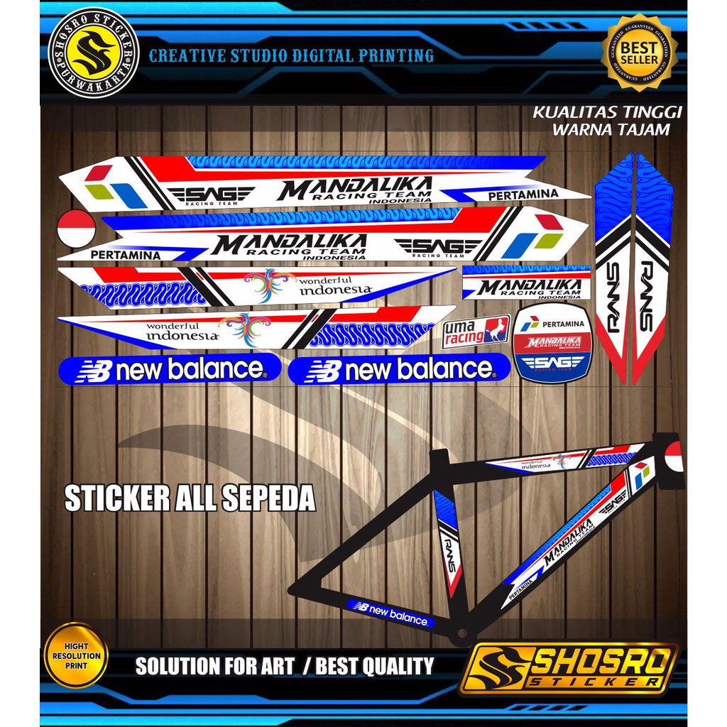 Jual STICKER MANDALIKA BUAT JENIS SEPEDA GUNUNG / SEPDA SANTAI BIKE ...
