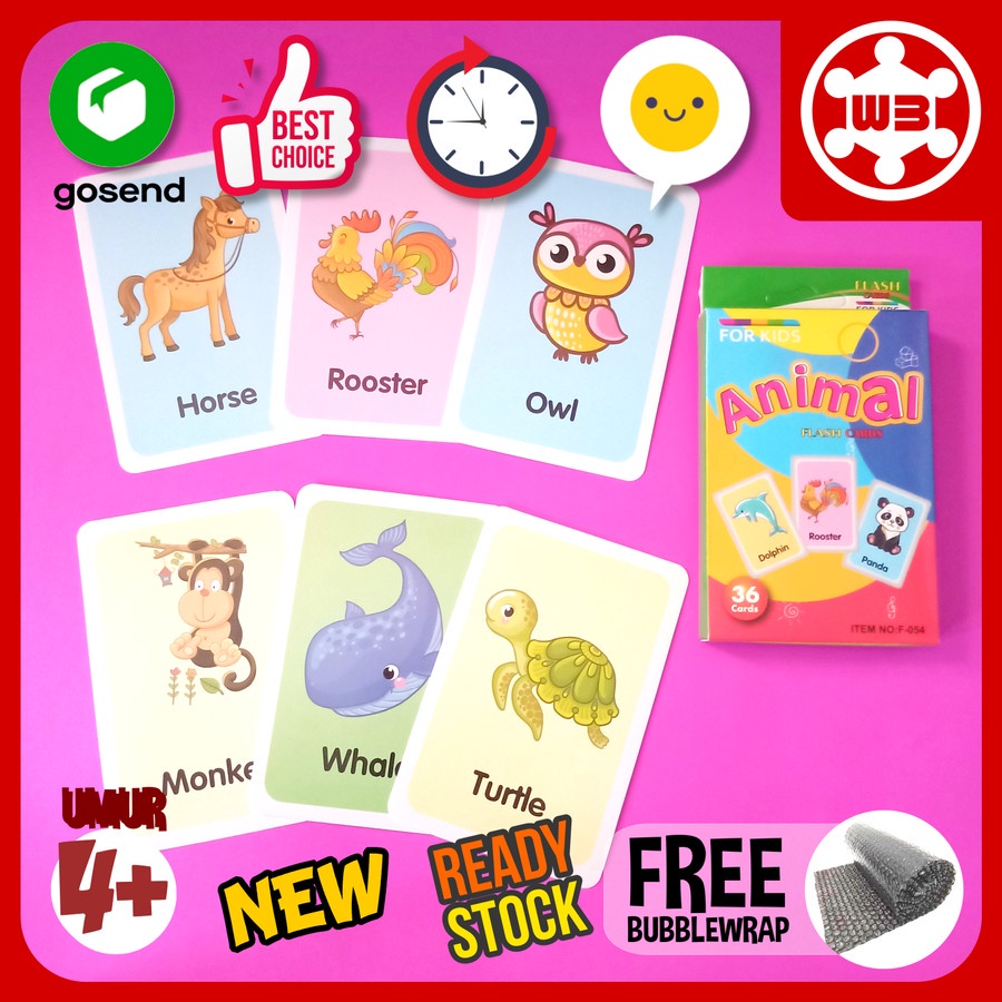 Jual Flash Card Anak Isi 36 (Colours-Animals-Shapes-Telling Time ...