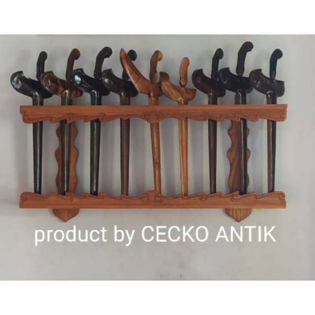 Jual Blawong tempat keris tempel dinding ukir isi 9 | Shopee Indonesia