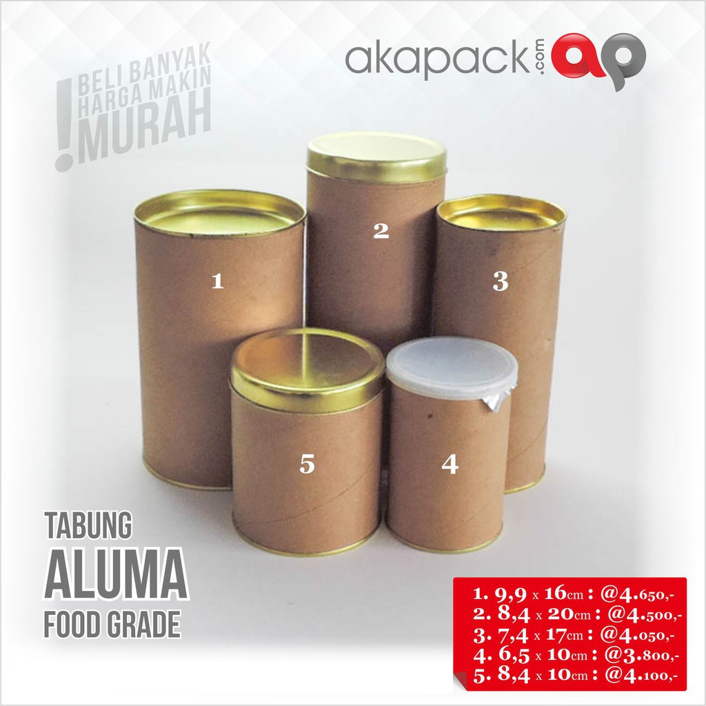 Jual Jual kaleng composite Can/ ukuran 8,4 x 20 cm / Tabung Karton ...