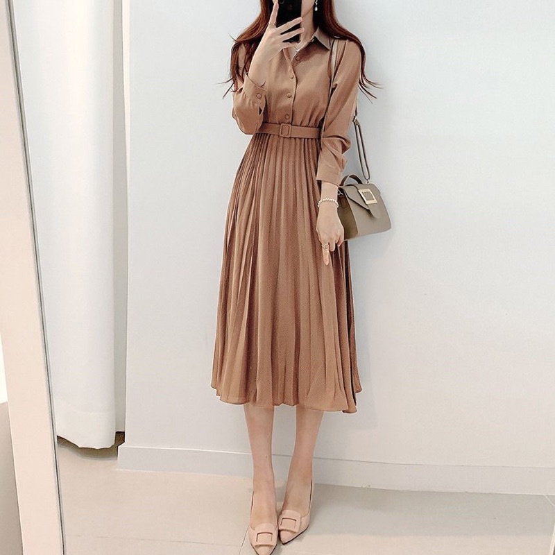 Jual Himawa Dress Pleated Simple Basic Polos Formal Sopan Rapi Kerja ...