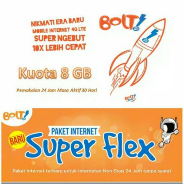 Jual KUOTA DATA INTERNET BOLT SUPER FLEX 8GB | Shopee Indonesia