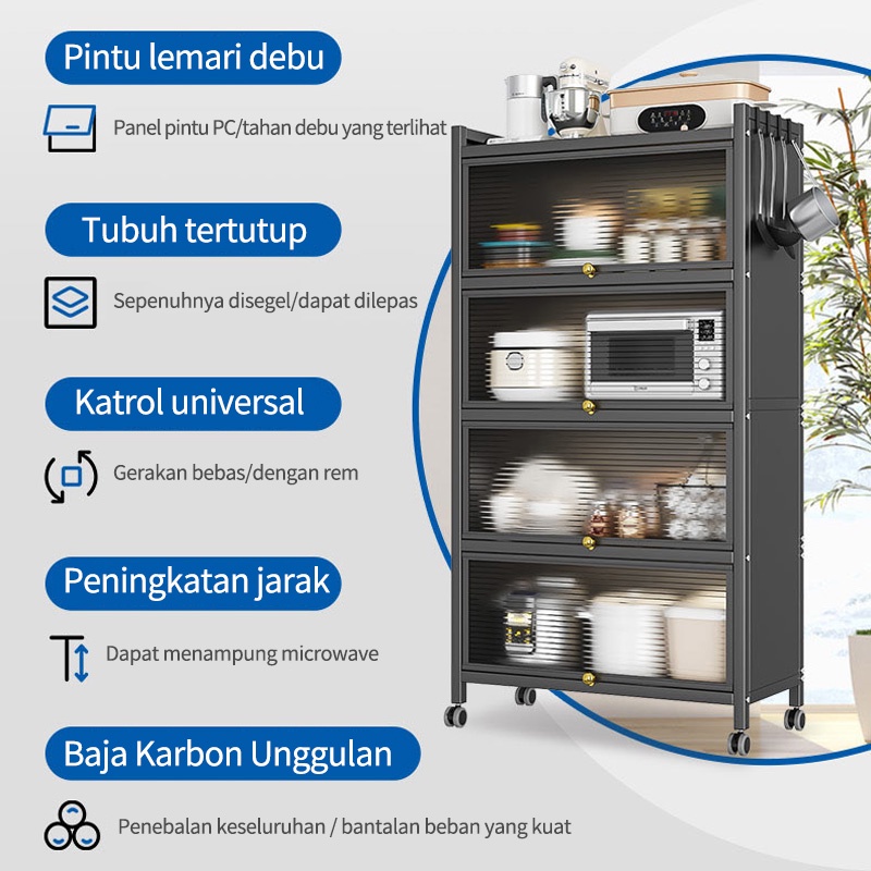 Jual Rak Kabinet Dapur Rak Lemari Dapur Oven Microwave Rak Penyimpanan ...