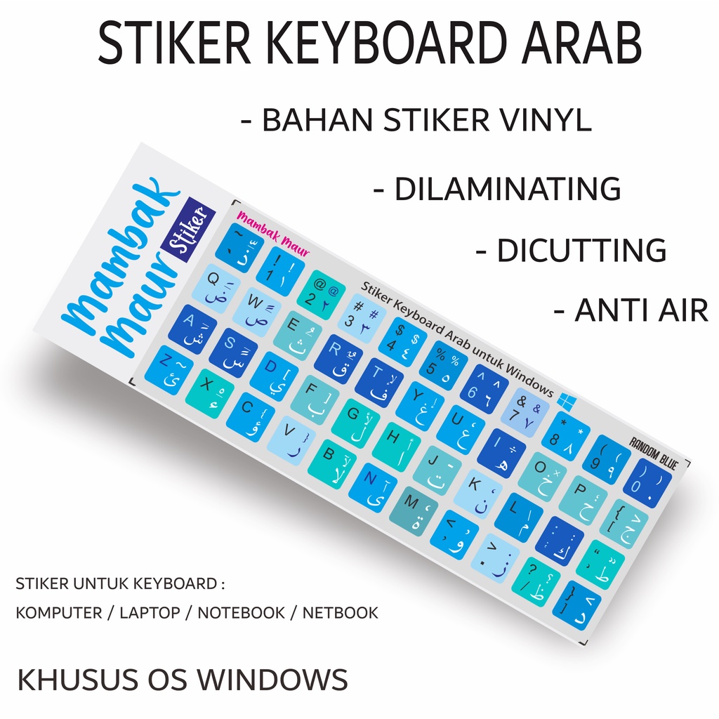 Jual STIKER KEYBOARD ARAB WARNA BAHAN VINYL SUDAH DICUTTING DAN ...