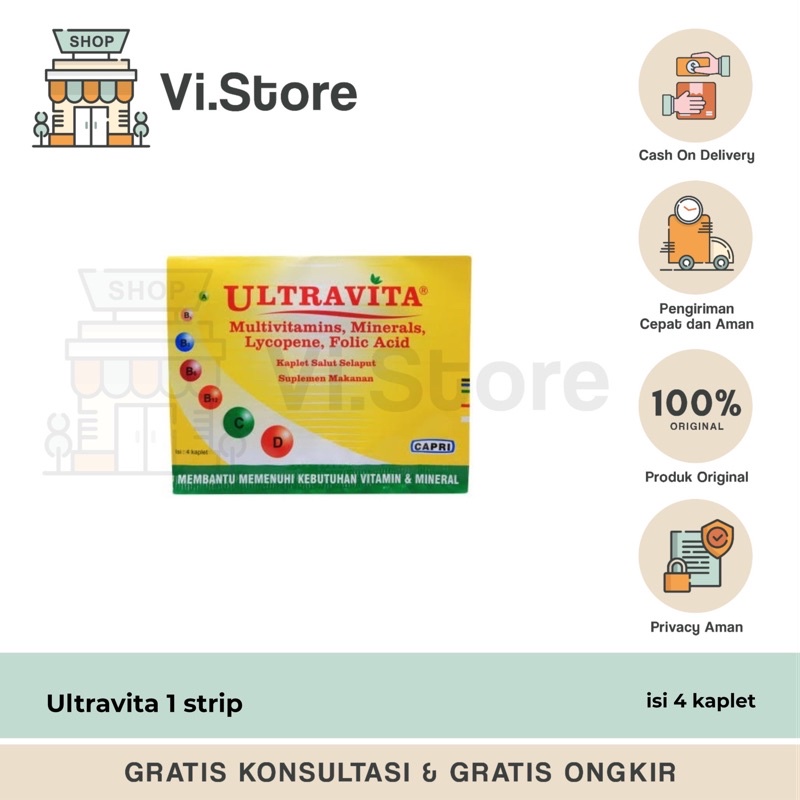 Jual Ultravita 1 strip isi 4 tablet | Shopee Indonesia