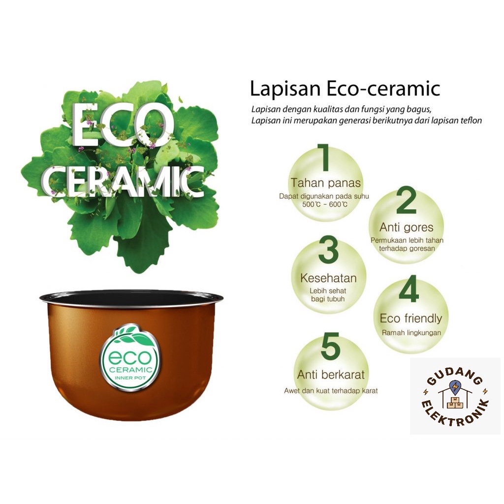 Jual Panci Teflon Inner Pot Magic Com Yong Ma 2 Liter Non Wing Original Eco Ceramic | Shopee ...