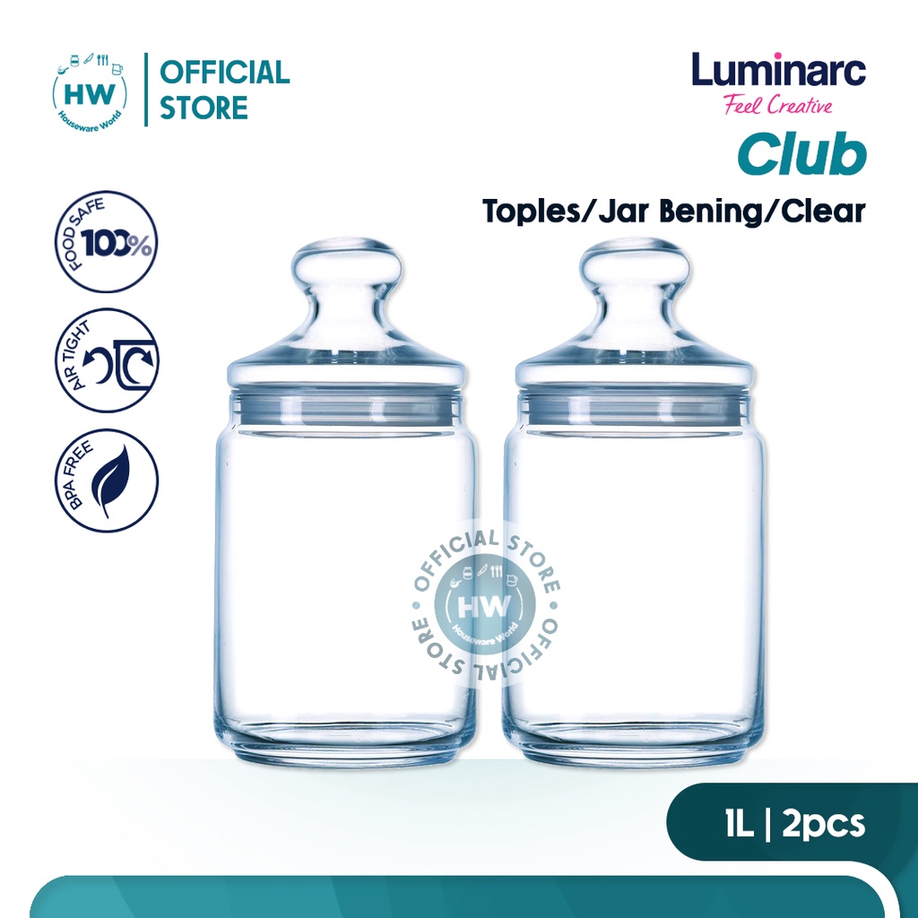 Jual Luminarc Toples/Jar Club 1L - 2Pcs | Shopee Indonesia