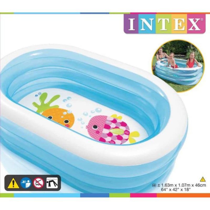 Jual INTEX Oval Ahoy Pirate Friends Swiming Pool 57482 / Kolam Karet | Shopee Indonesia