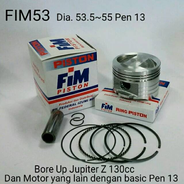 Jual piston set FIM 53 original 100% jupiter 110 vega r 110 diameter 53 ...