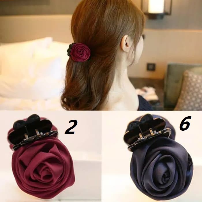 Jual jepitan rambut jedai korea bunga rose mawar kembang ANTI kuncup ...