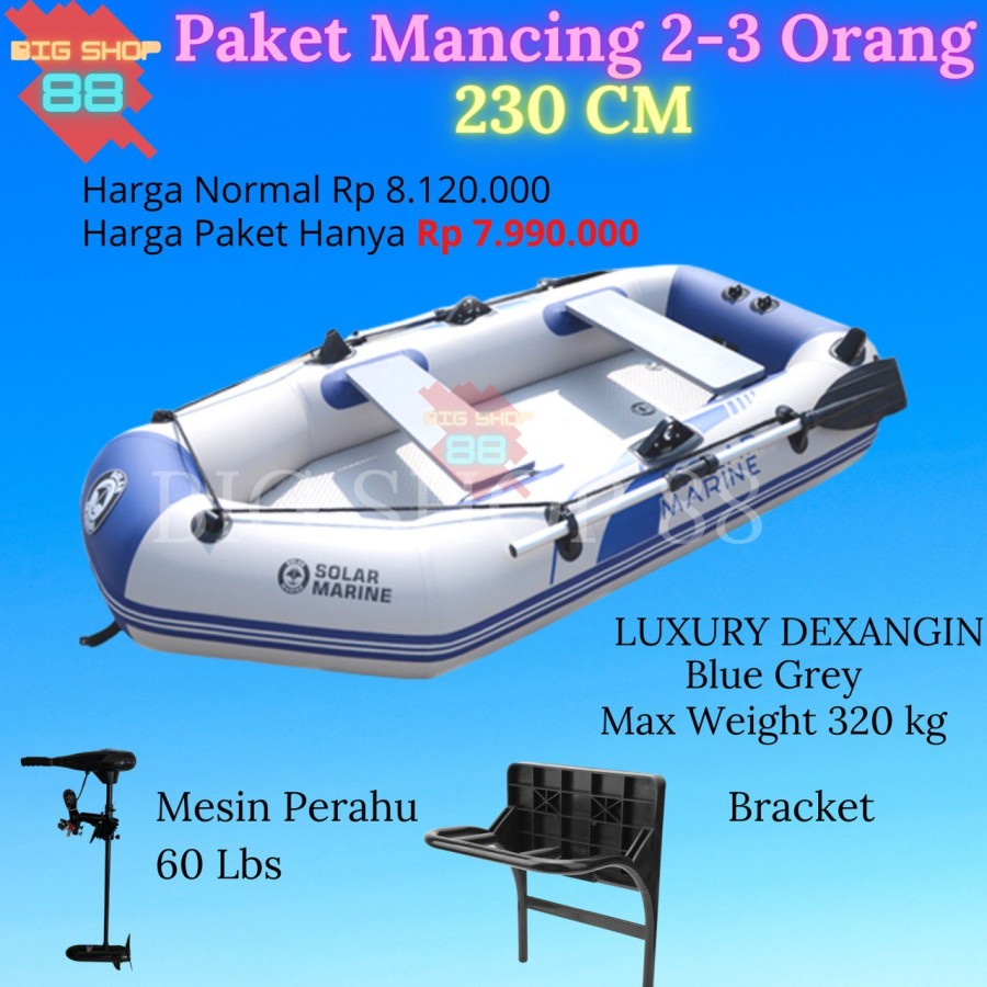 Jual PAKET PERAHU MANCING PERAHU KARET TIUP ANGIN PVC MESIN PERAHU ...