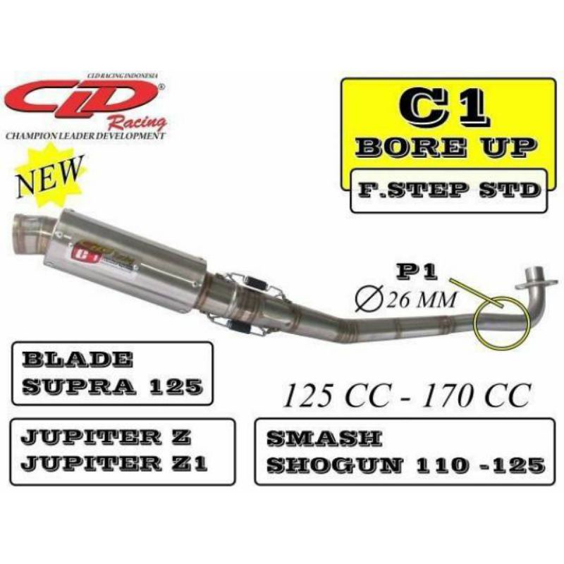 Jual Knalpot CLD Racing C1 Bore Up Jupiter Z/Supra/Smash/Shogun,Blade/Supra 125/Revo Absolute ...