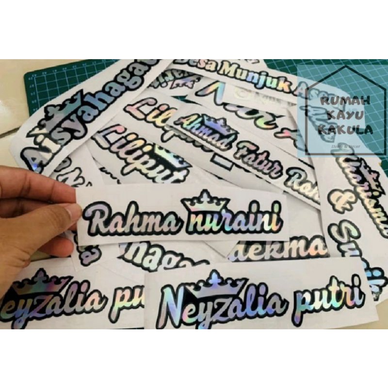 Jual Sticker nama hologram | sticker cutting nama | Cutting sticker ...