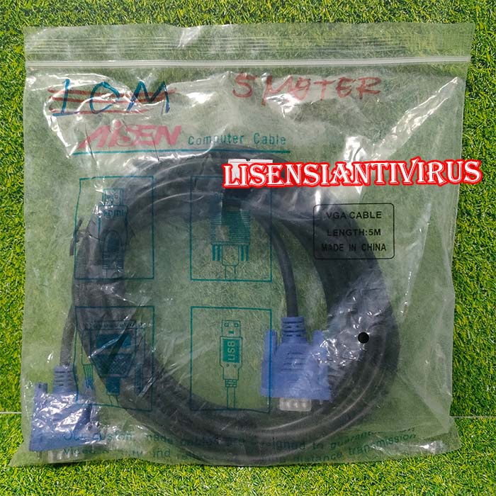Jual Kabel VGA ( 3+5 ) Standart Panjang 5 meter male - male untuk Monitor | Shopee Indonesia