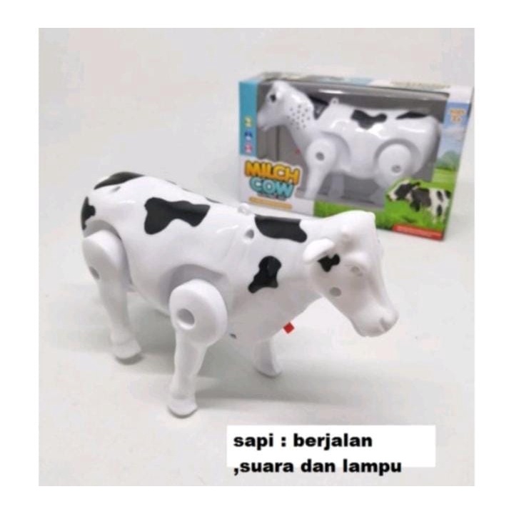 Jual Mainan Anak Hewan Sapi (Ukuran Sedang) Bisa Jalan Dan Nyala Lampu ...