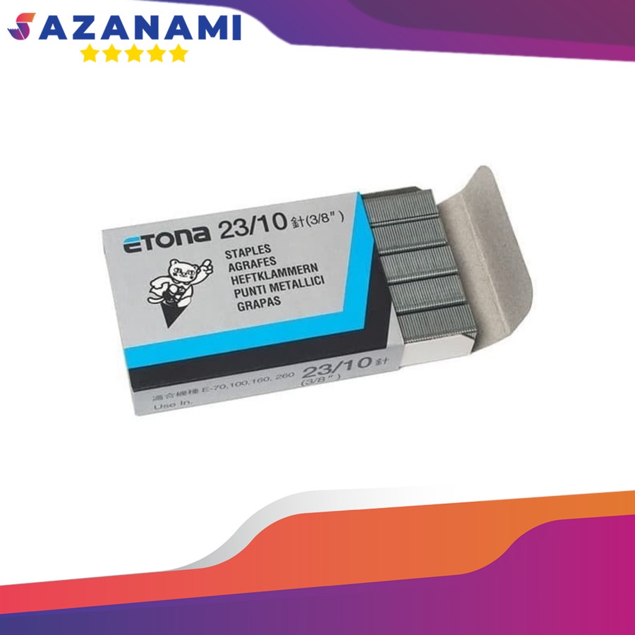 Jual ISI STAPLES ETONA 23/10 REFILL STAPLER 3/8" STAPLER TEMBAK STAPLE ...