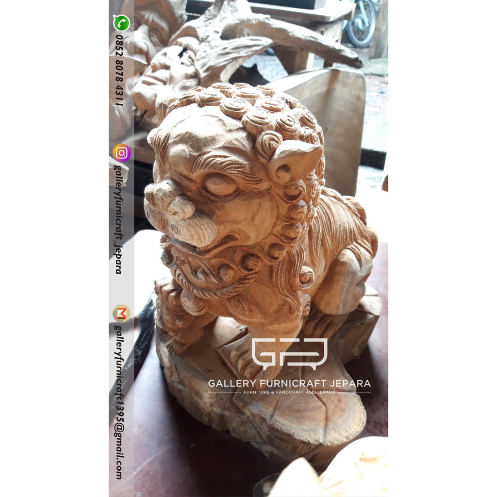Jual Patung Macan China Kayu Jati Solid | Shopee Indonesia