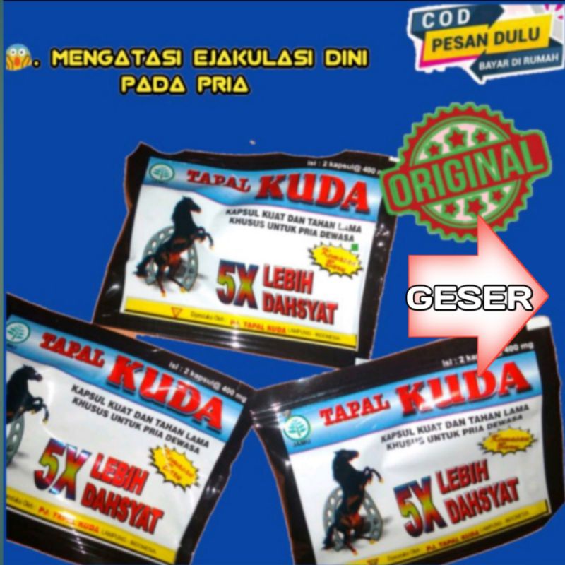 Jual Tapal kuda kapsul kuat tahan lama original produk // kemasan ecer 1 sachet isi 2 kapsul ...
