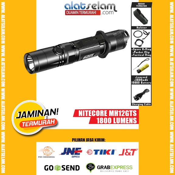 Jual Senter Nitecore MH12GTS Rechargeable Flashlight LED 1800 Lumens ...