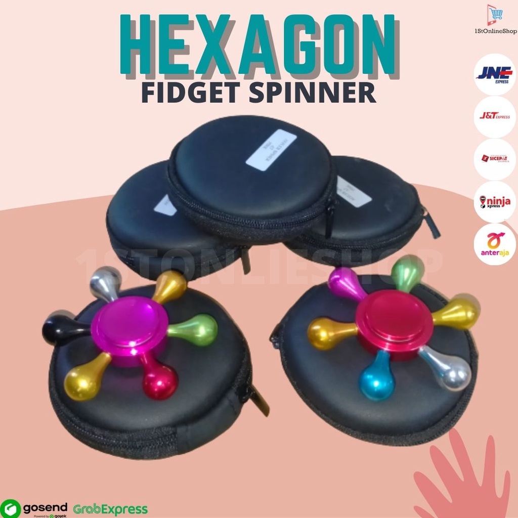 Jual FIDGET SPINNER HEXAGON RAINBOW FREE TAS | Shopee Indonesia